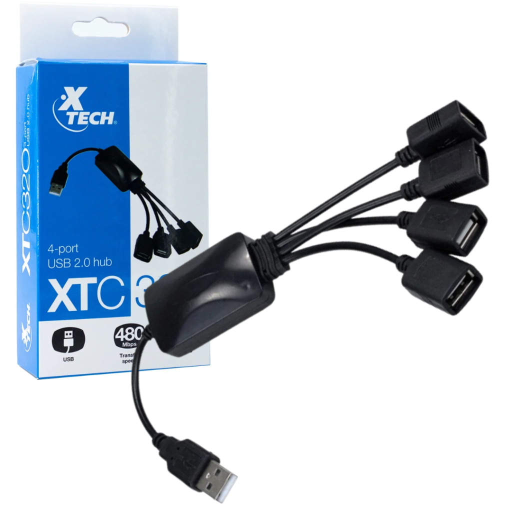 Xtc-320 Hub Usb 2.0 De 4 Puertos - Pixel